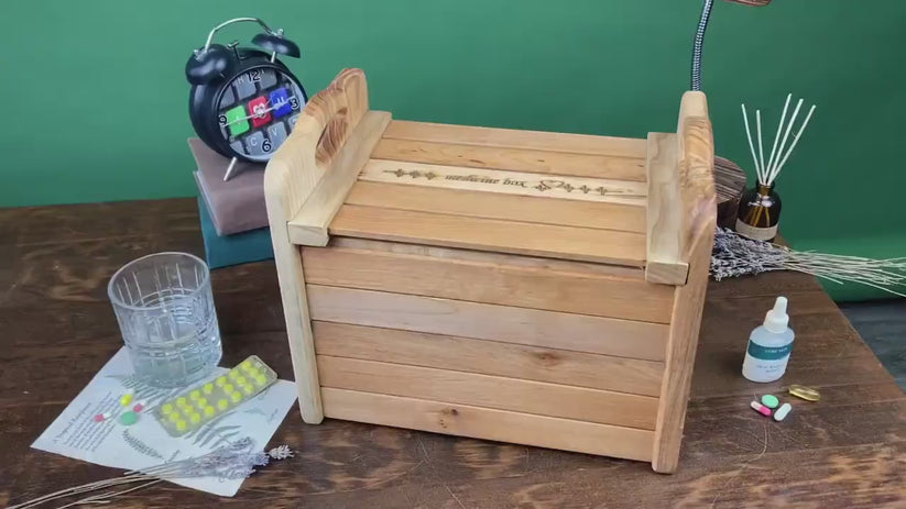 Medicine-pharmacy Two-section Box - Large Homemade Wooden Medicine Box ...