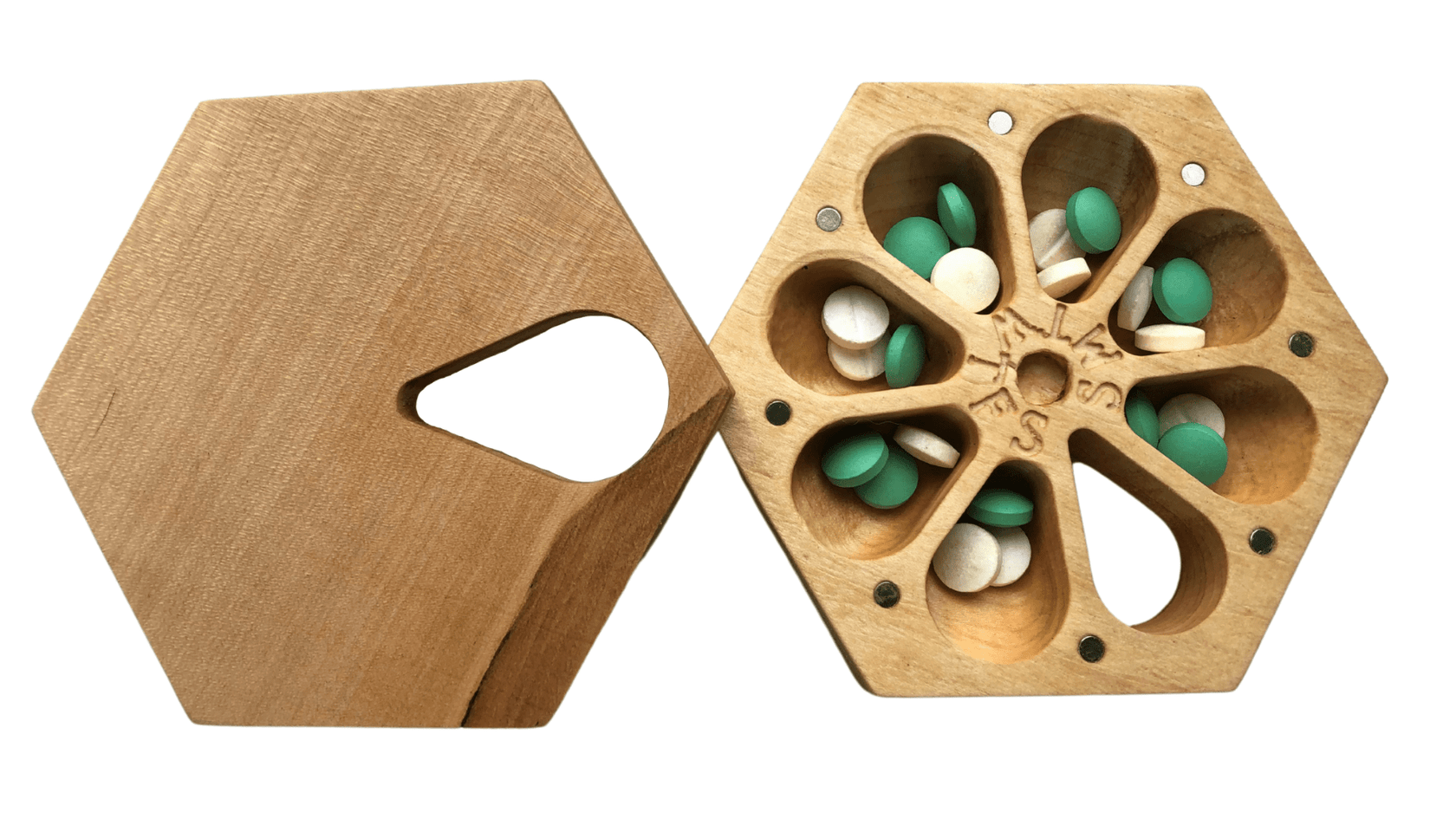Hexagon Weekly Pill Box - Natural Wood – JTNLAB