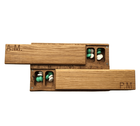 Wooden Day/Night Pill Box - A.M.-P.M. – JTNLAB