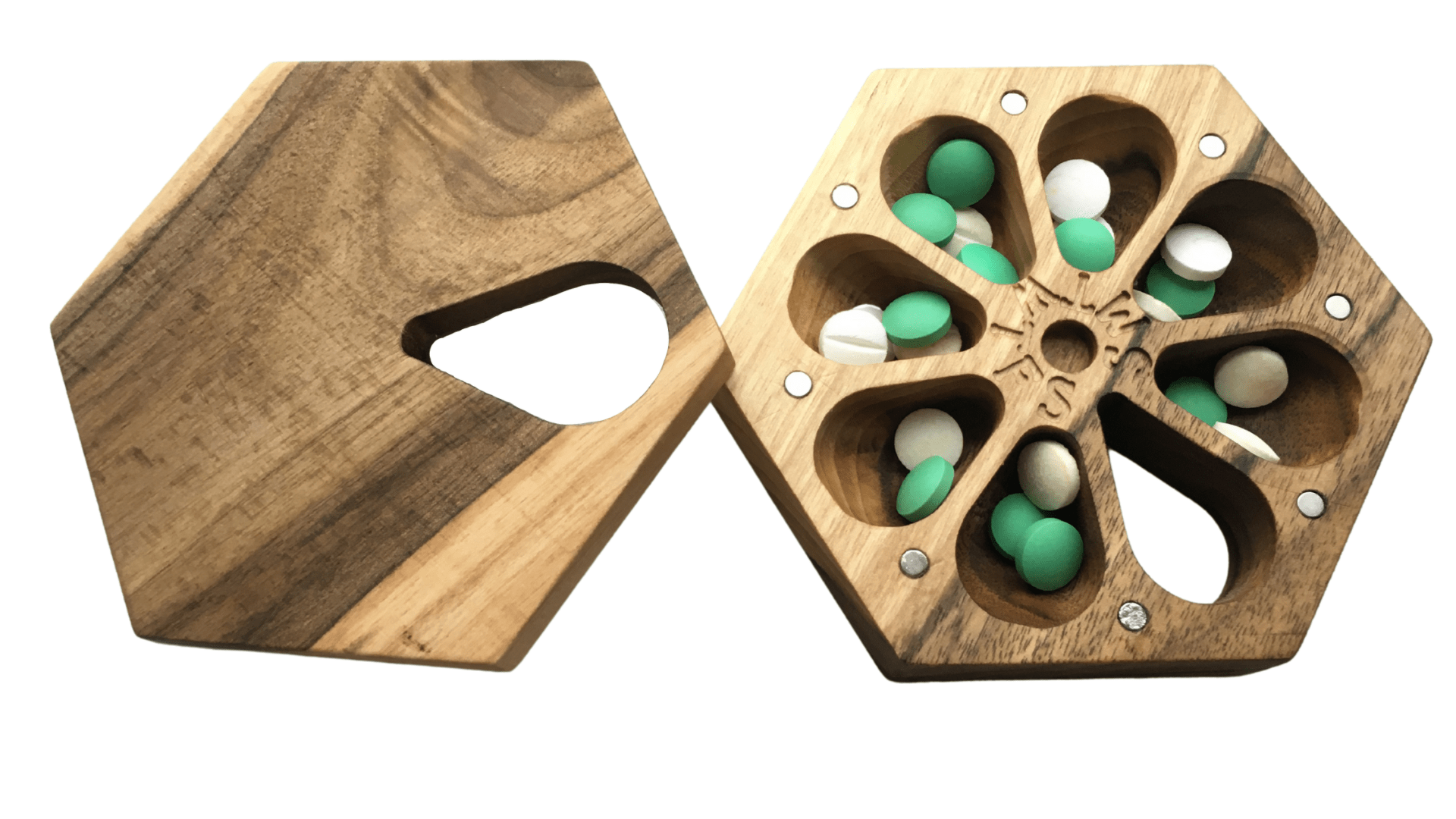 Hexagon Weekly Pill Box - Natural Wood – JTNLAB
